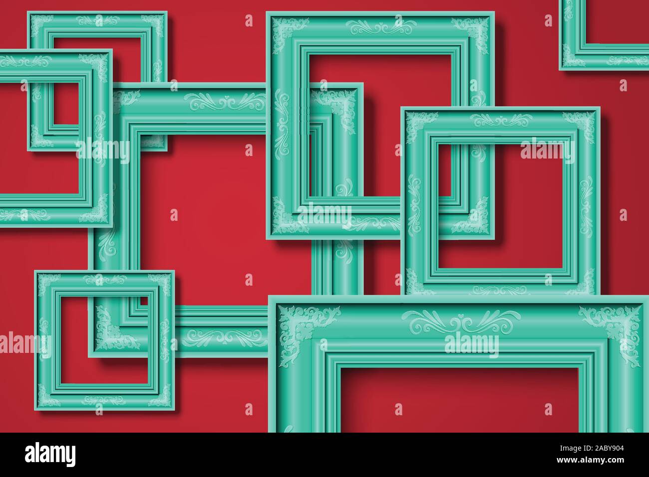 Frame on a red background, vector Stock Vector Image & Art - Alamy