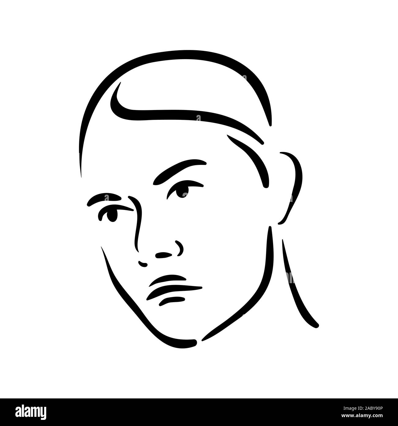 Sceptical face emotion icon on white background Stock Vector Image ...