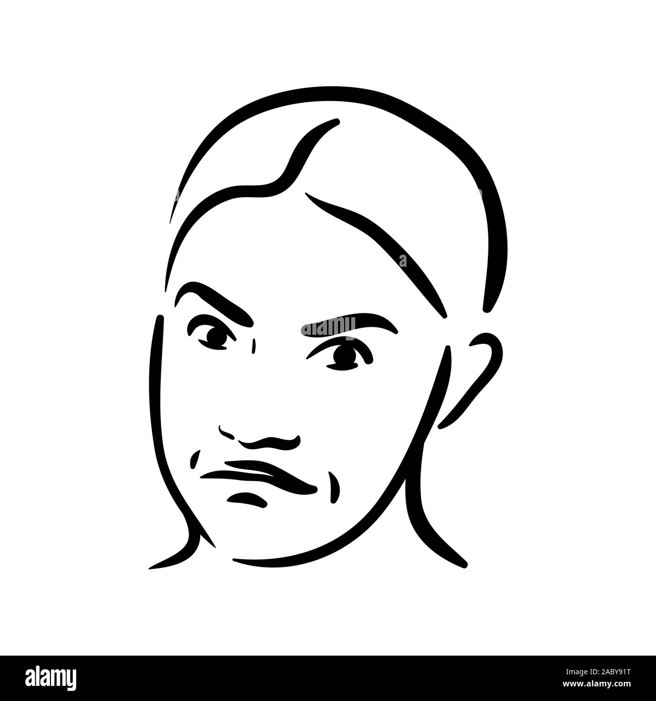 Sceptical face emotion icon on white background Stock Vector Image ...
