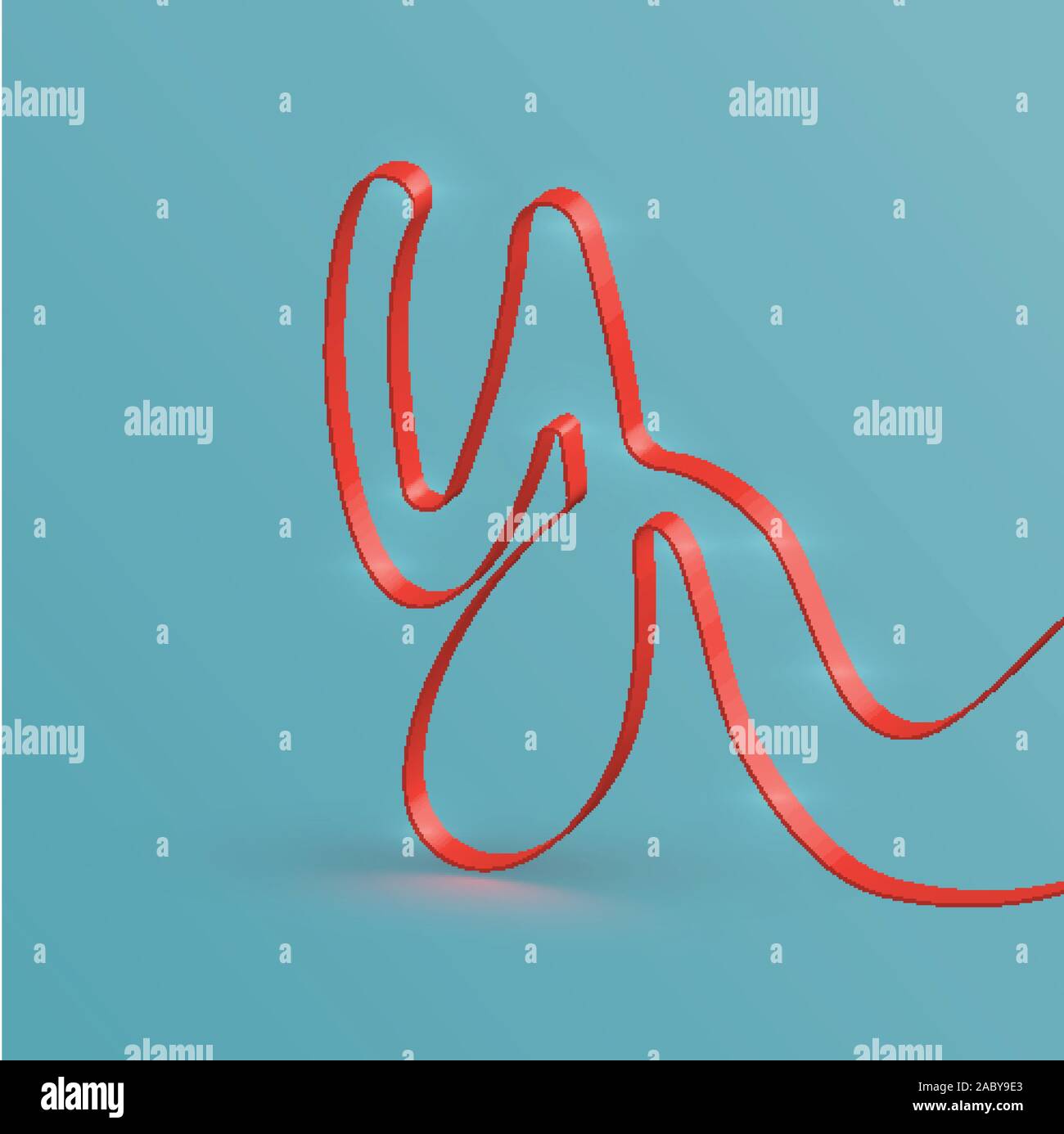 Realistic ribbon font from a typeset, vector Stock Vector Image & Art ...