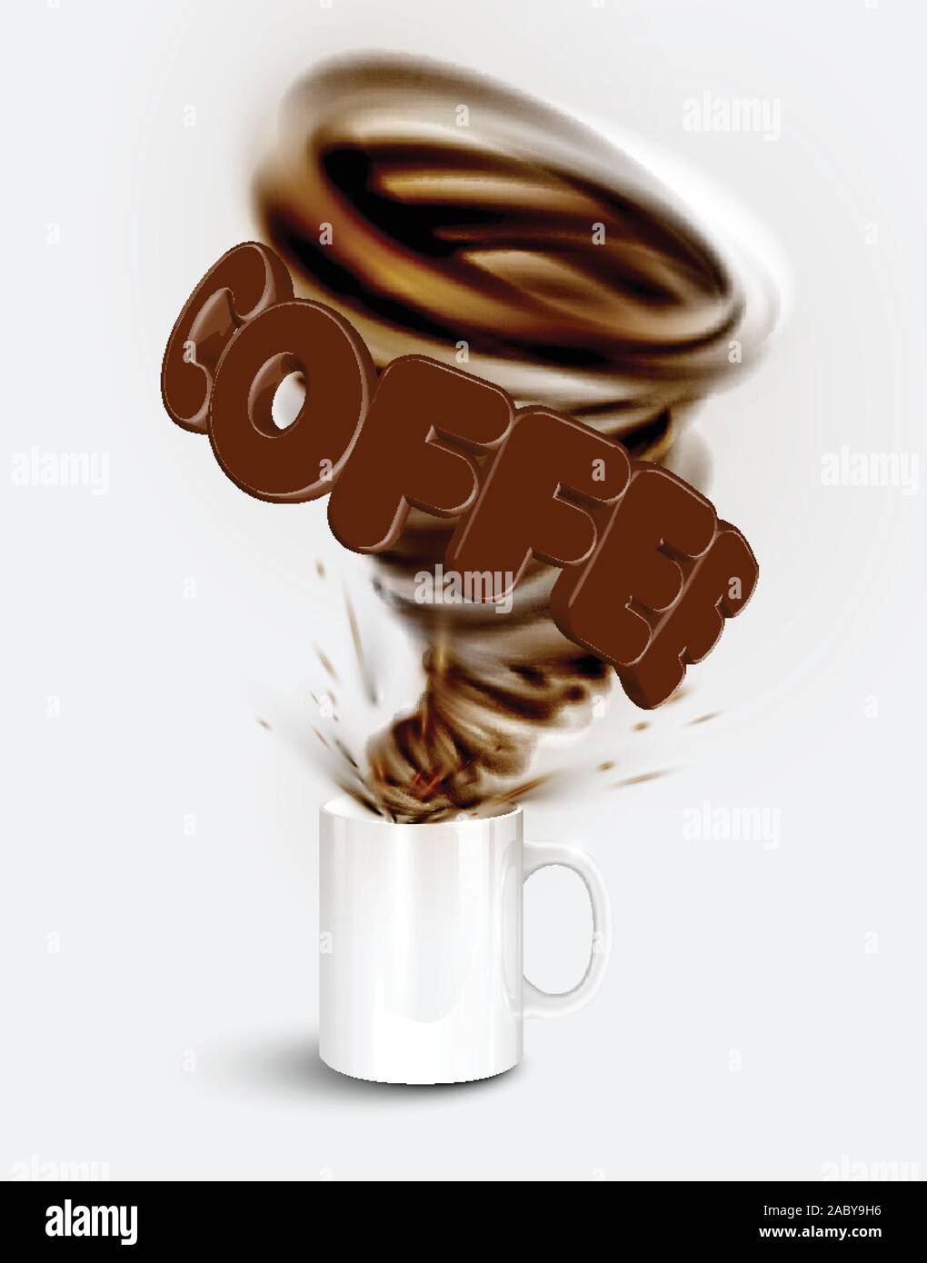 A cup of a realistic hot coffee with a huge whirl, vector Stock Vector ...