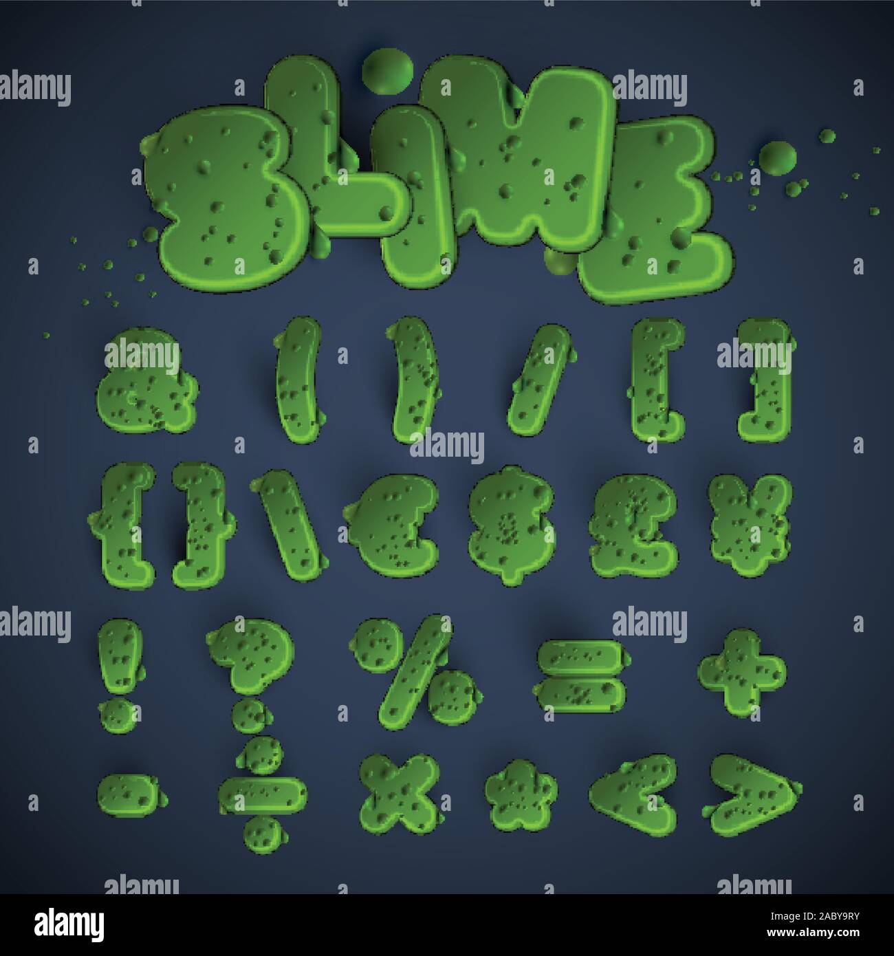 Green slime font set, vector Stock Vector Image & Art - Alamy