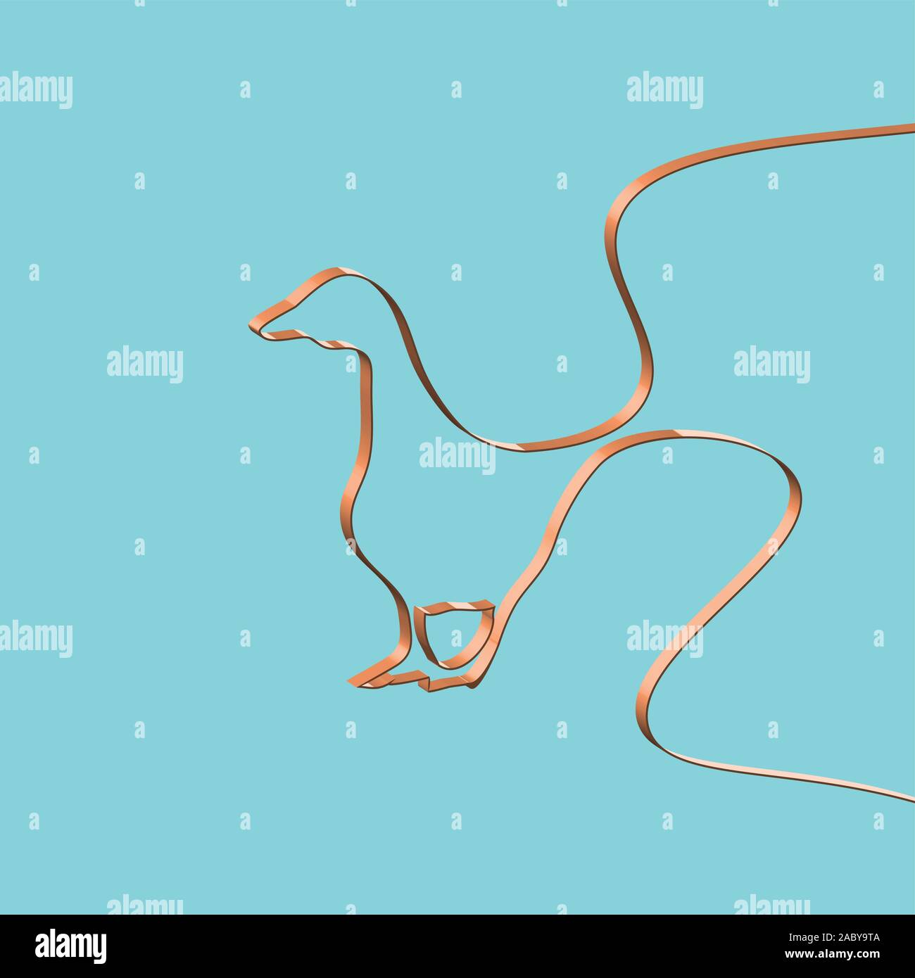 Realistic ribbon shapes an animal, vector illustration Stock Vector ...