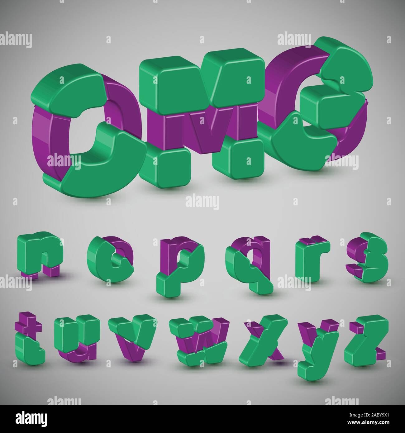 3D colorful character set from a typeset, vector Stock Vector Image ...