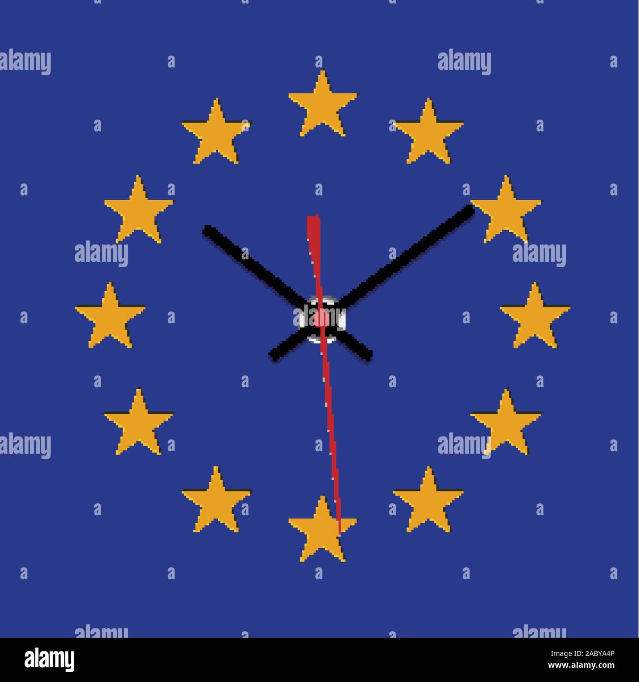Brexit clock, missong star from the EU flag, vector Stock Vector Image ...