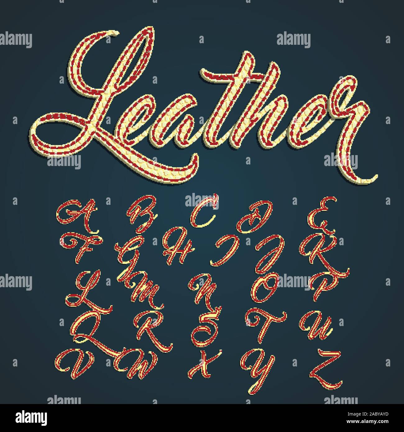 Leather font lowercase characters, vector Stock Vector Image & Art - Alamy
