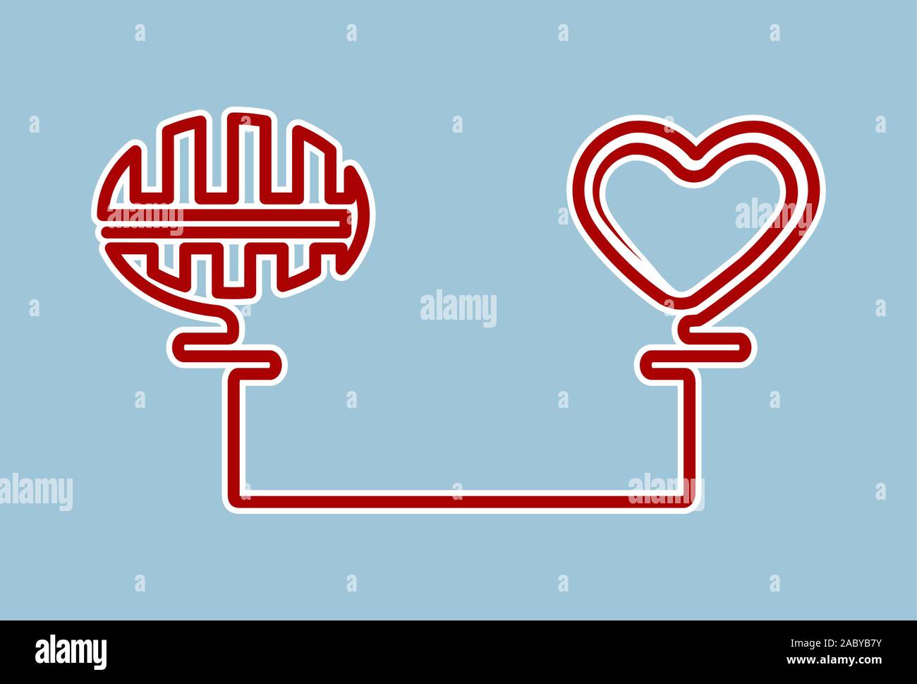 conceptual idea of the relationship of the brain and heart. The idea of ...