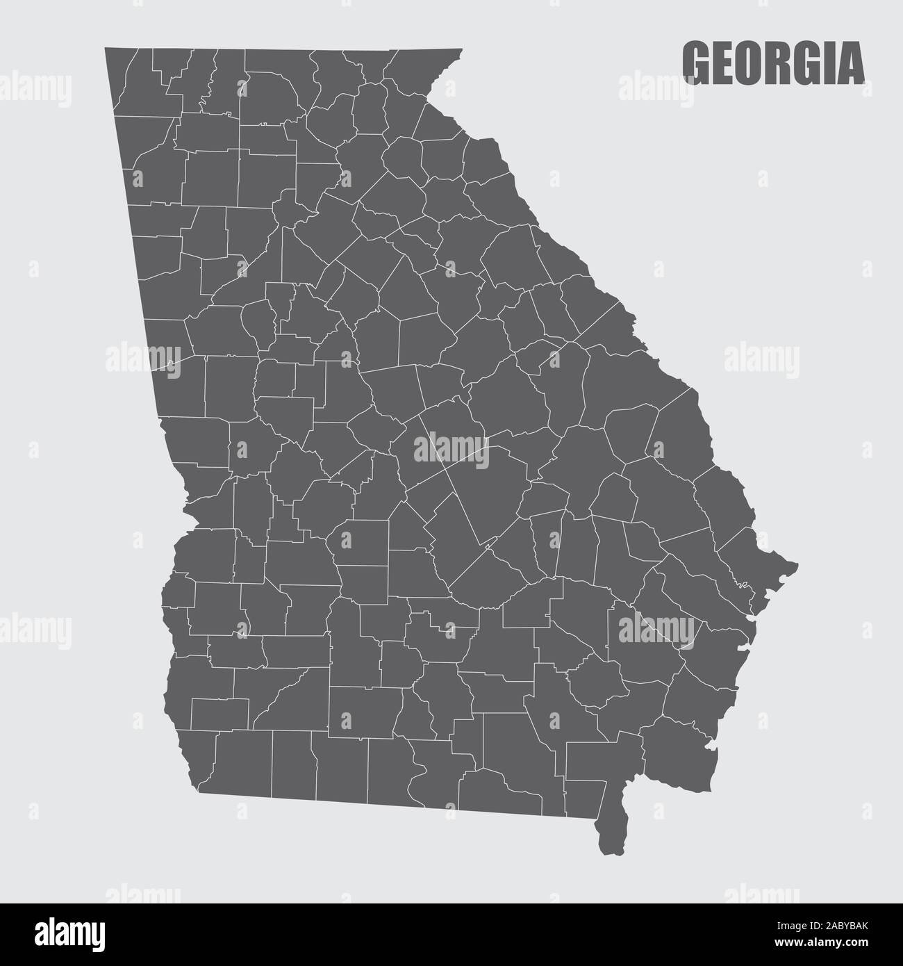 Georgia counties map Stock Vector Image & Art - Alamy