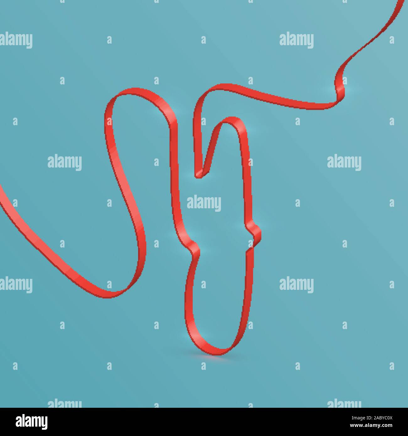 Realistic ribbon font from a typeset, vector Stock Vector Image & Art ...
