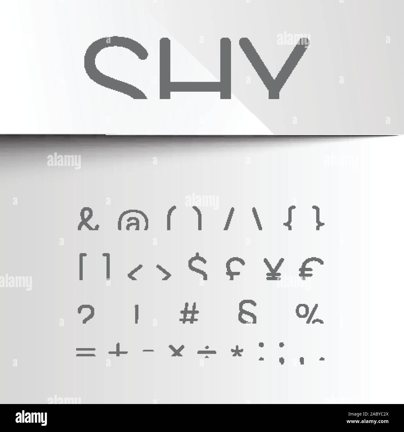 Shy font with only the top of the characters, vector Stock Vector Image ...