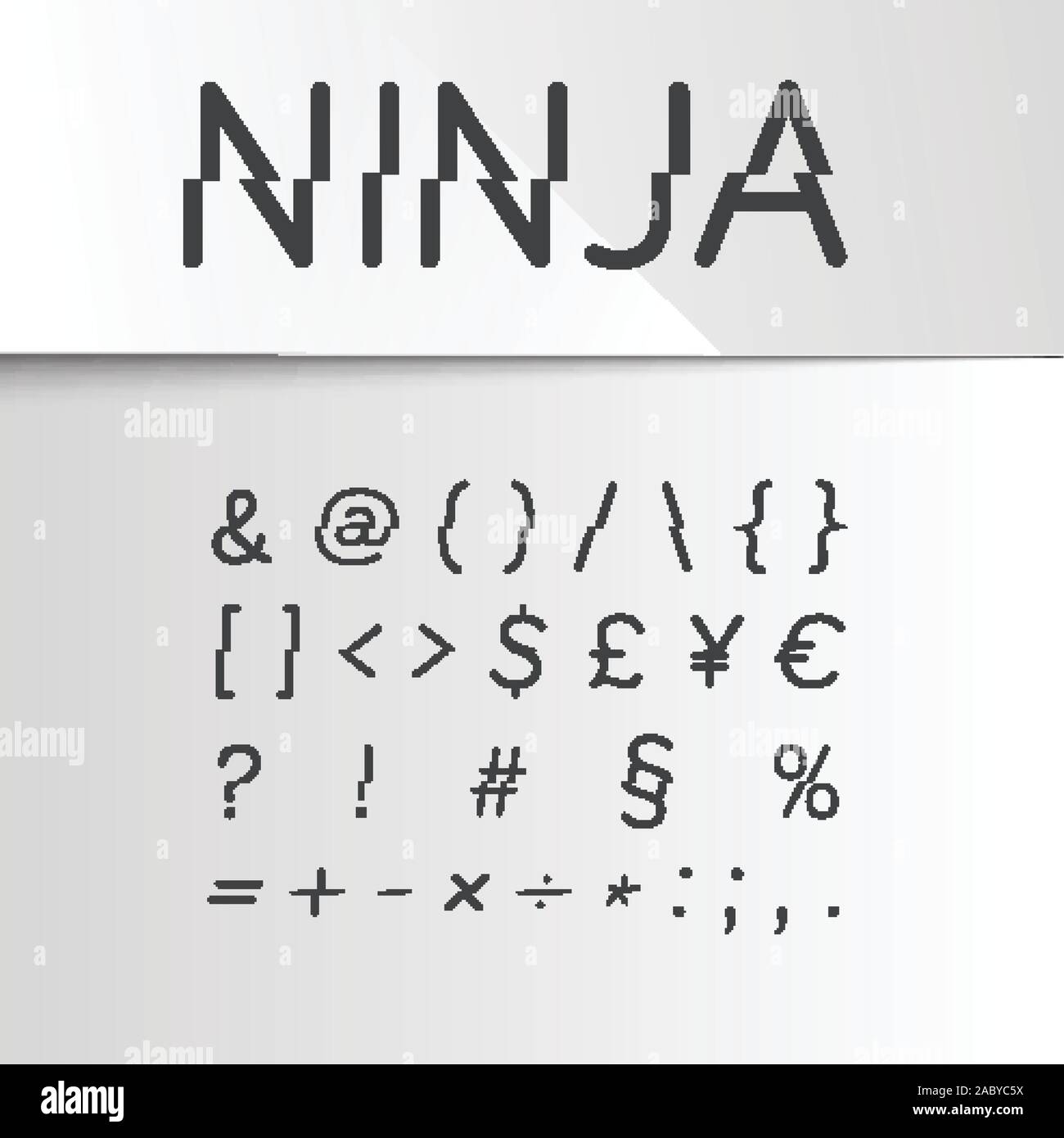 Ninja divided font, vector Stock Vector Image & Art - Alamy