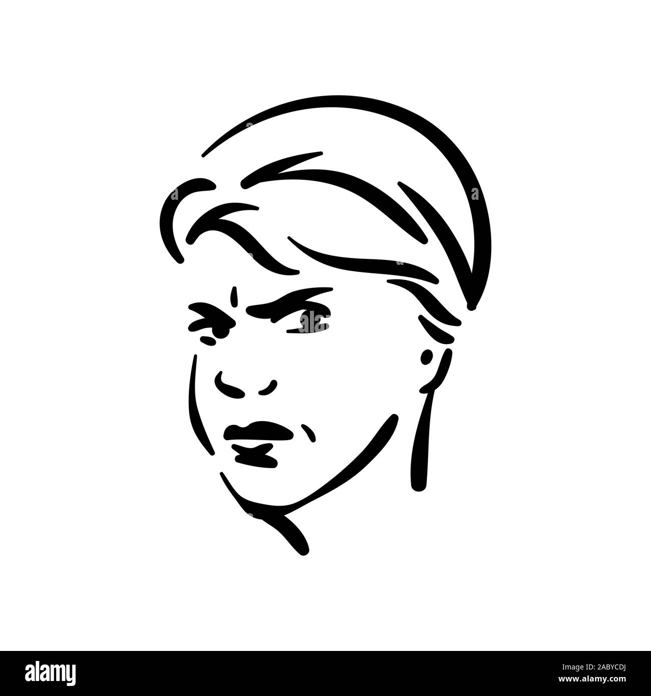 Sceptical face emotion icon on white background Stock Vector Image ...