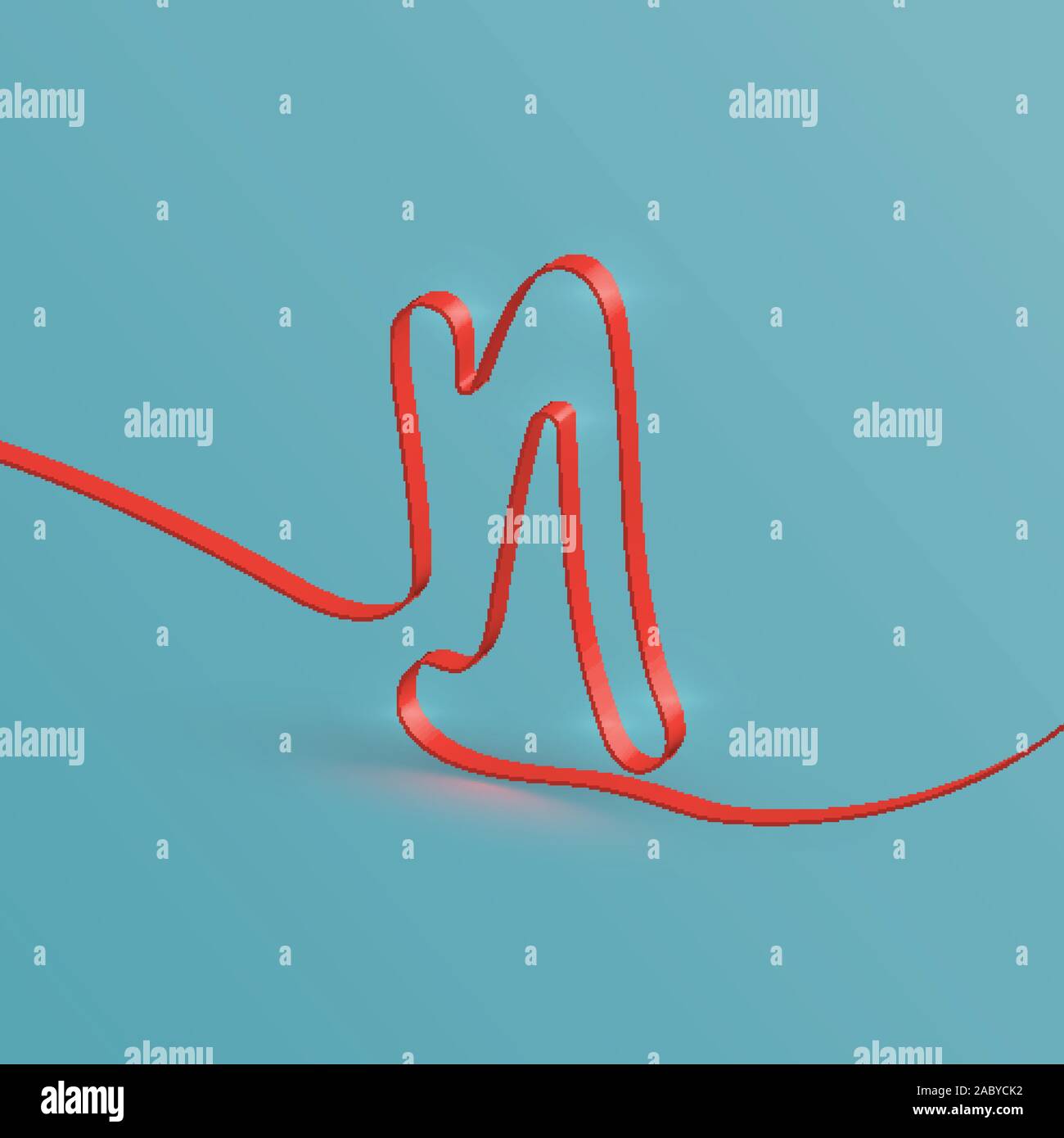 Realistic ribbon font from a typeset, vector Stock Vector Image & Art ...