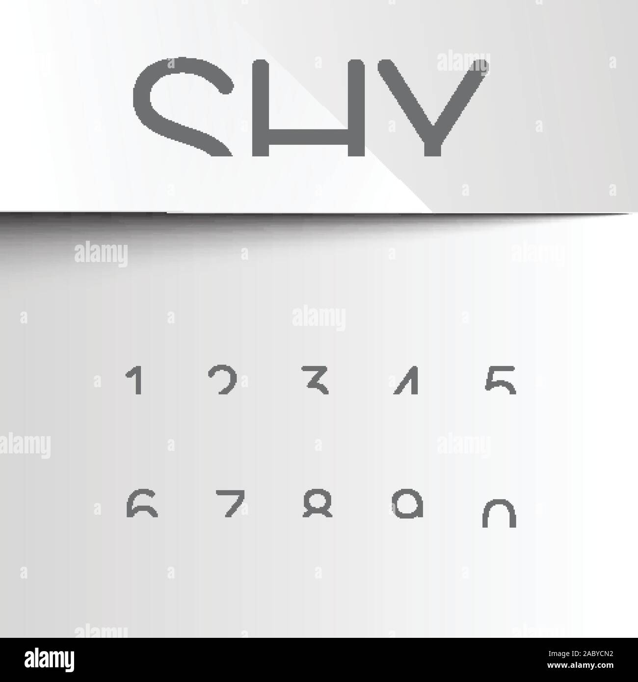 Shy font with only the top of the characters, vector Stock Vector Image ...