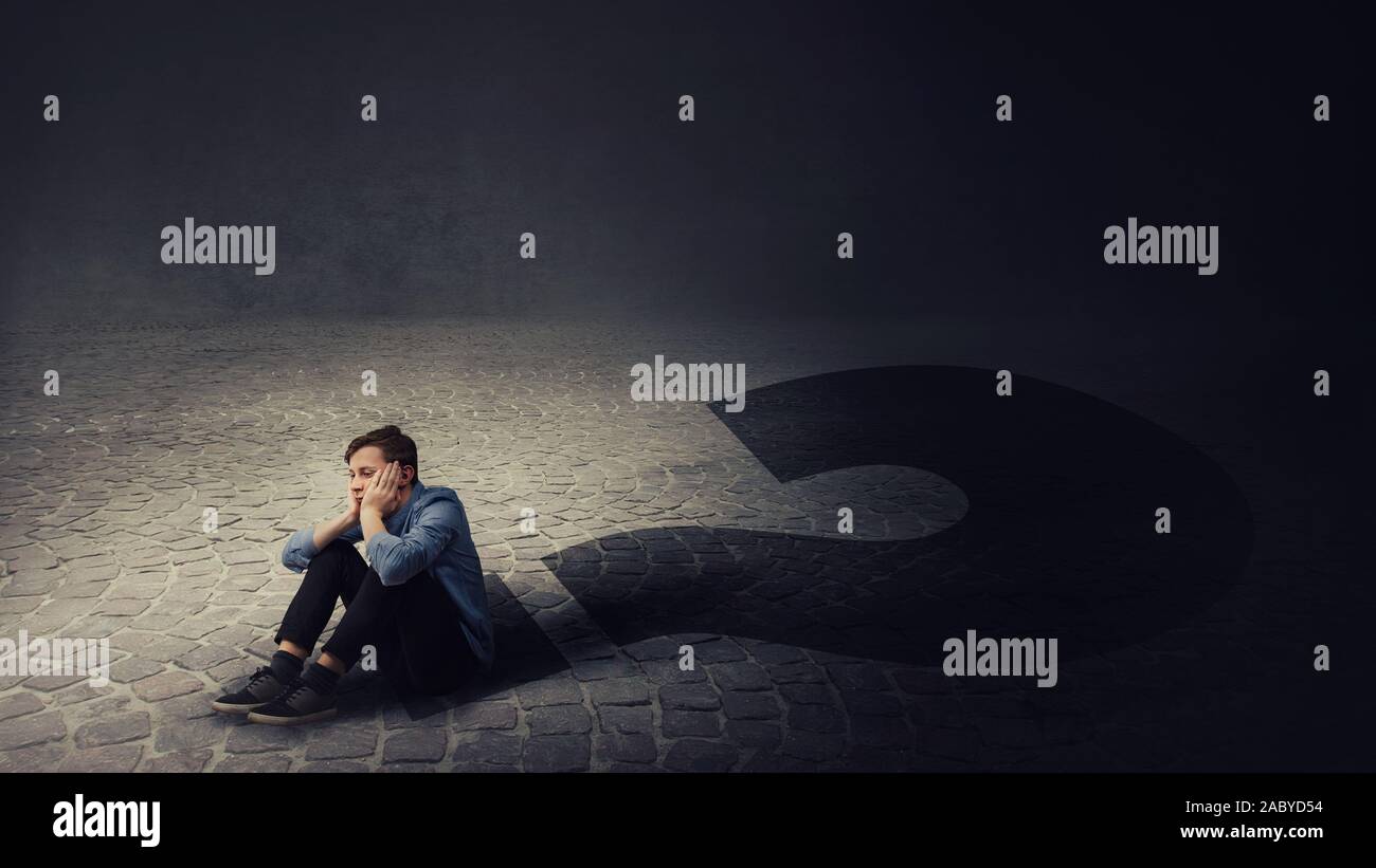 Confused sad question mark hi-res stock photography and images - Alamy
