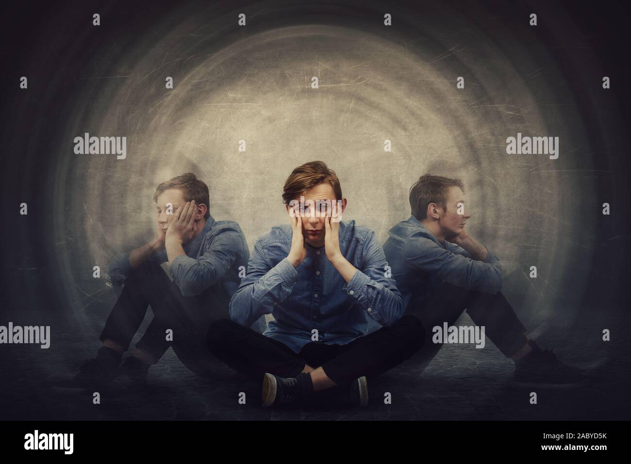 Personality double face expression hi-res stock photography and images ...