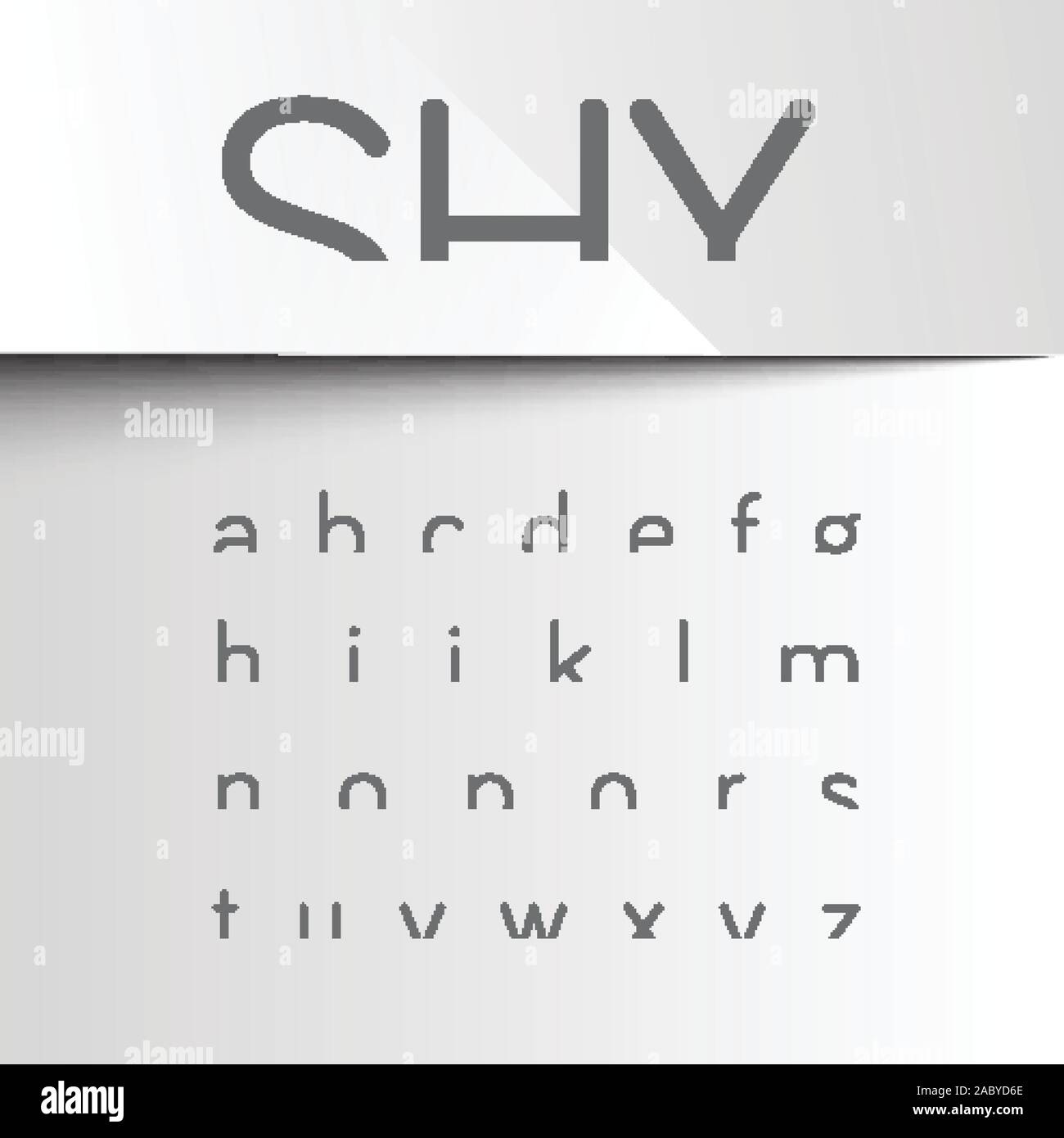 Shy font with only the top of the characters, vector Stock Vector Image ...