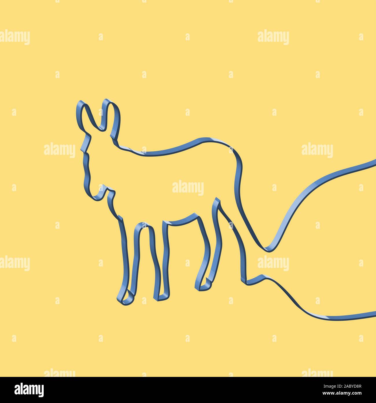Realistic ribbon shapes an animal, vector illustration Stock Vector ...