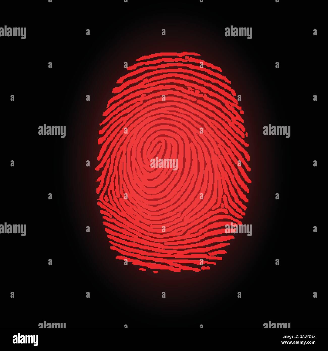 Red fingerprint on black background, vector illustration Stock Vector ...