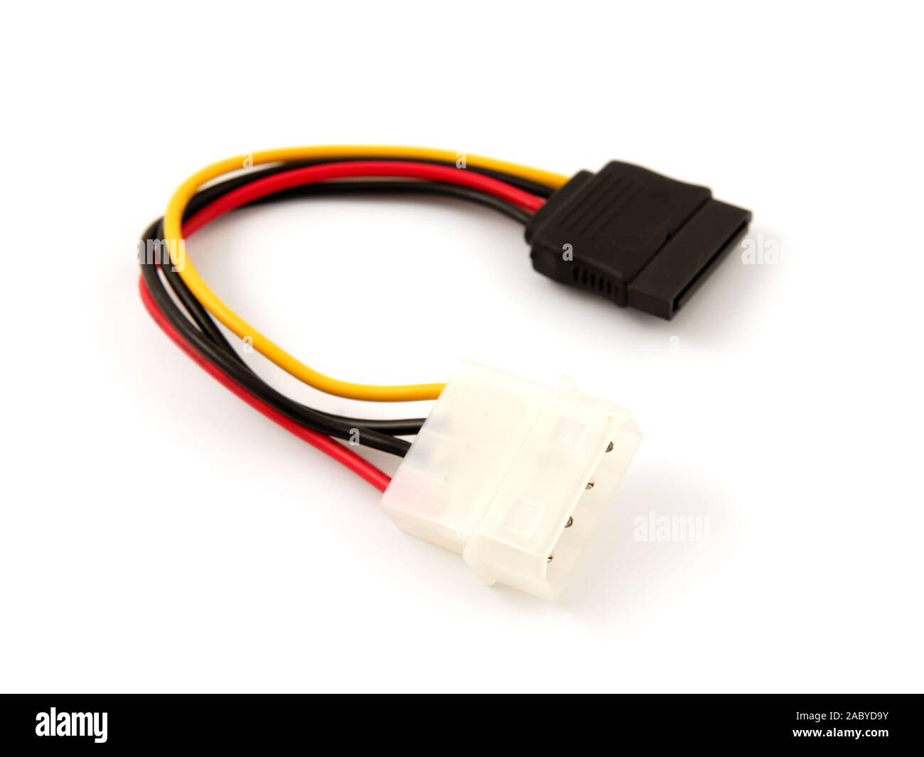 Hard disk drive power cables on a white background Stock Photo - Alamy