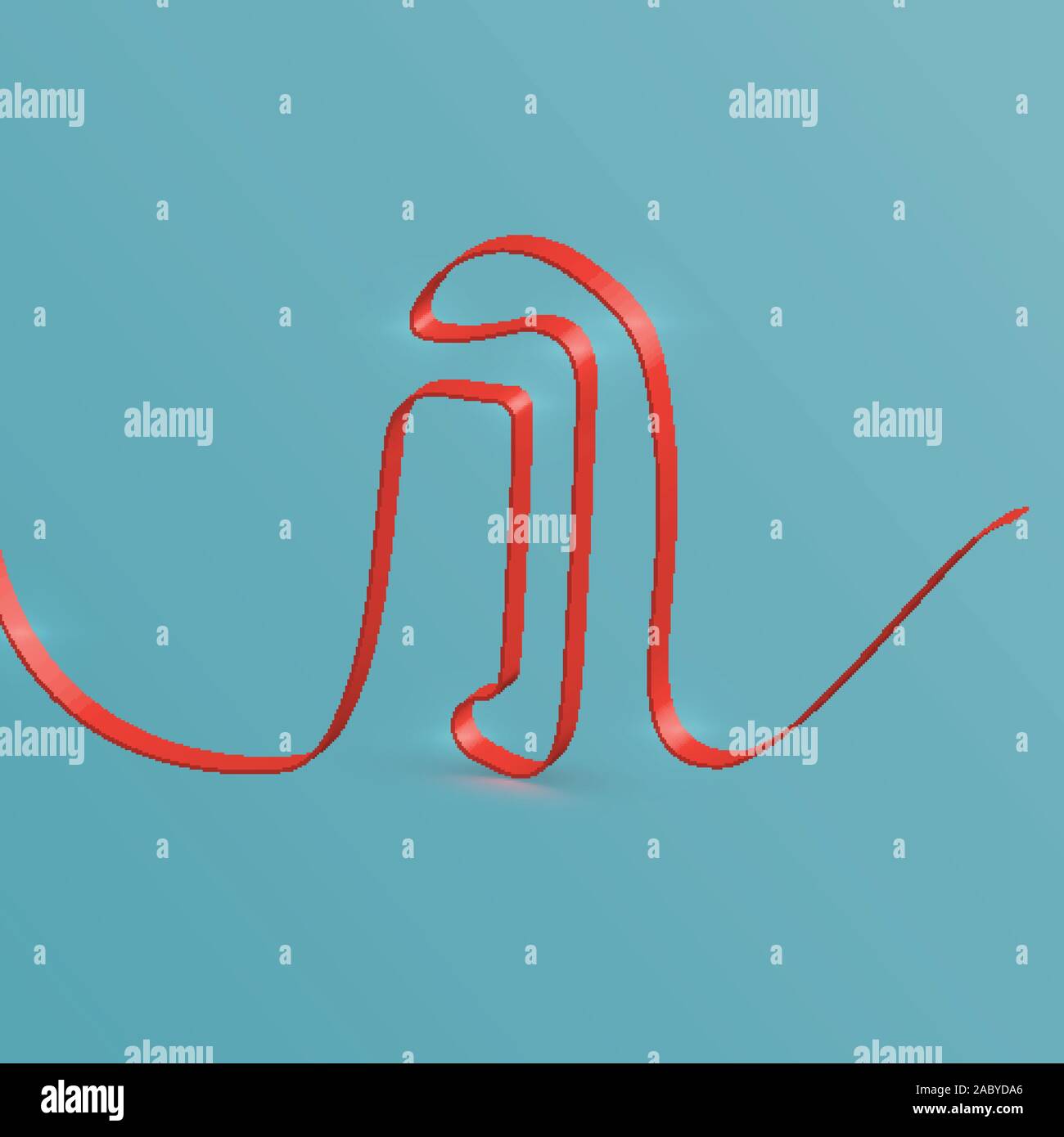 Realistic ribbon font from a typeset, vector Stock Vector Image & Art ...