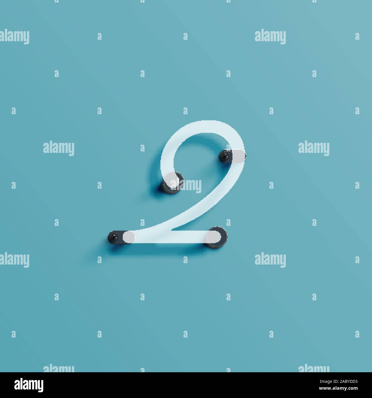 Realistic neon character from a typeset, vector Stock Vector Image ...