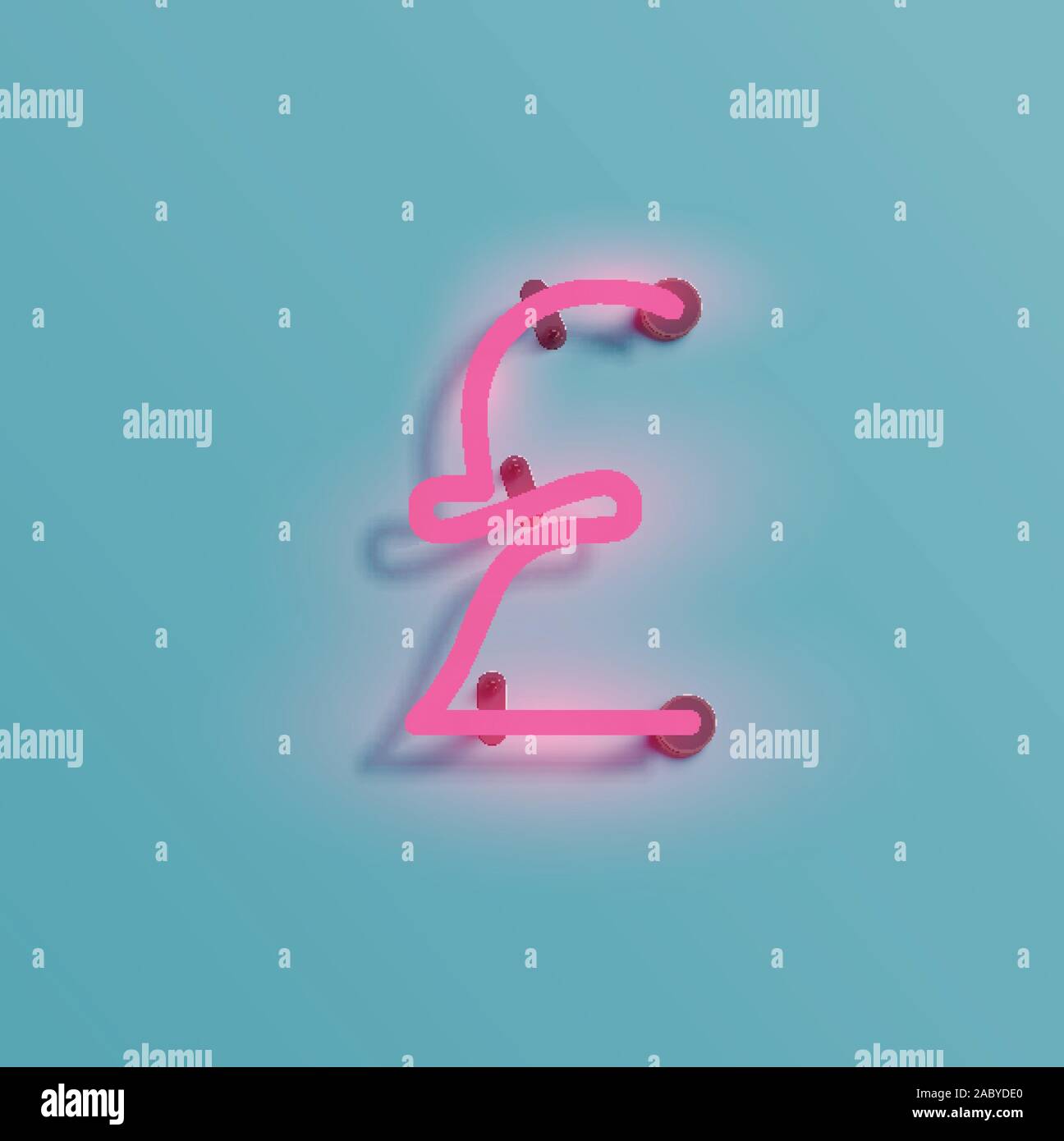 Realistic neon character from a typeset, vector Stock Vector Image ...