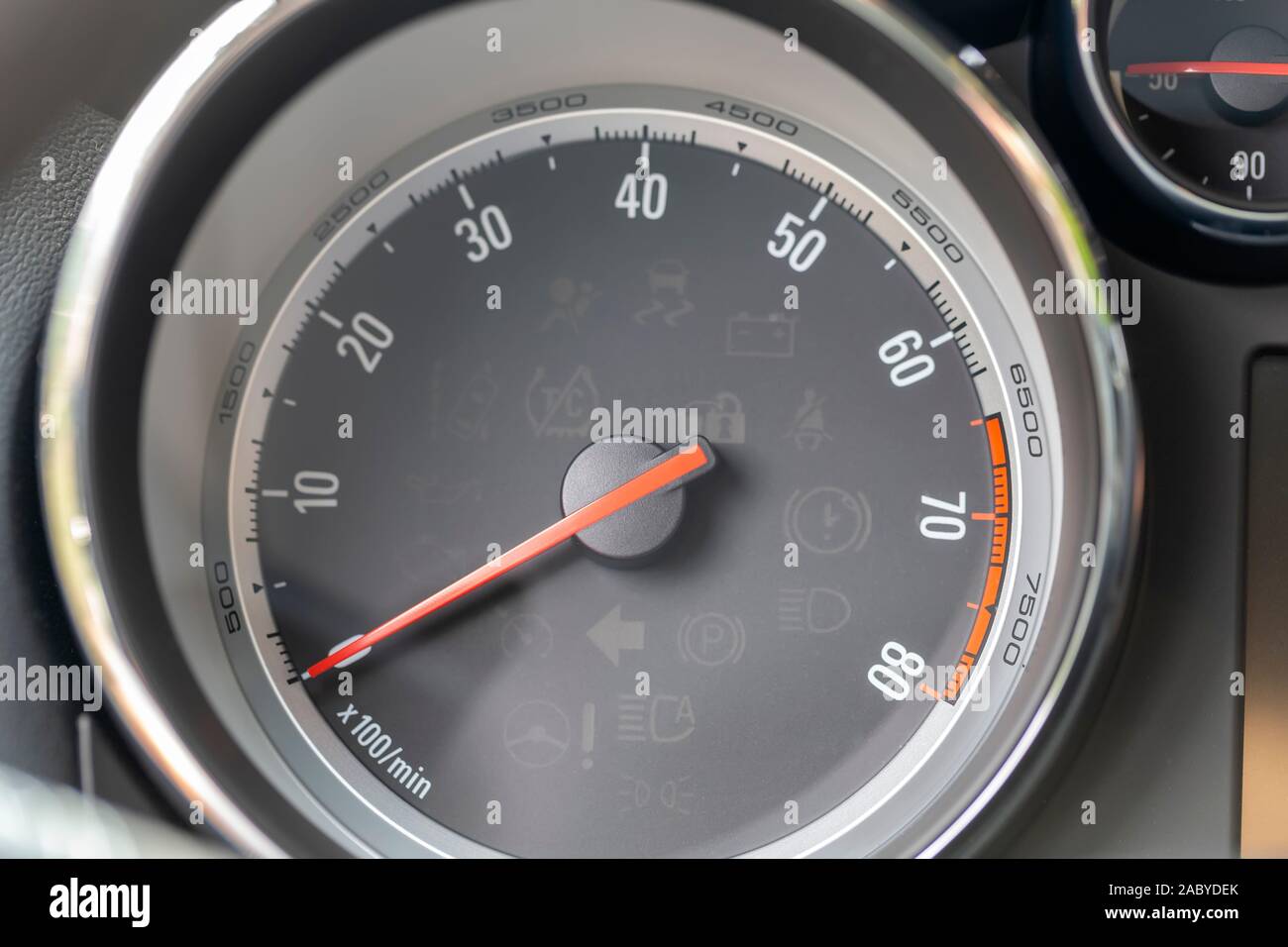 Detail of tachometer in modern car. Car analog tachometer Stock Photo ...