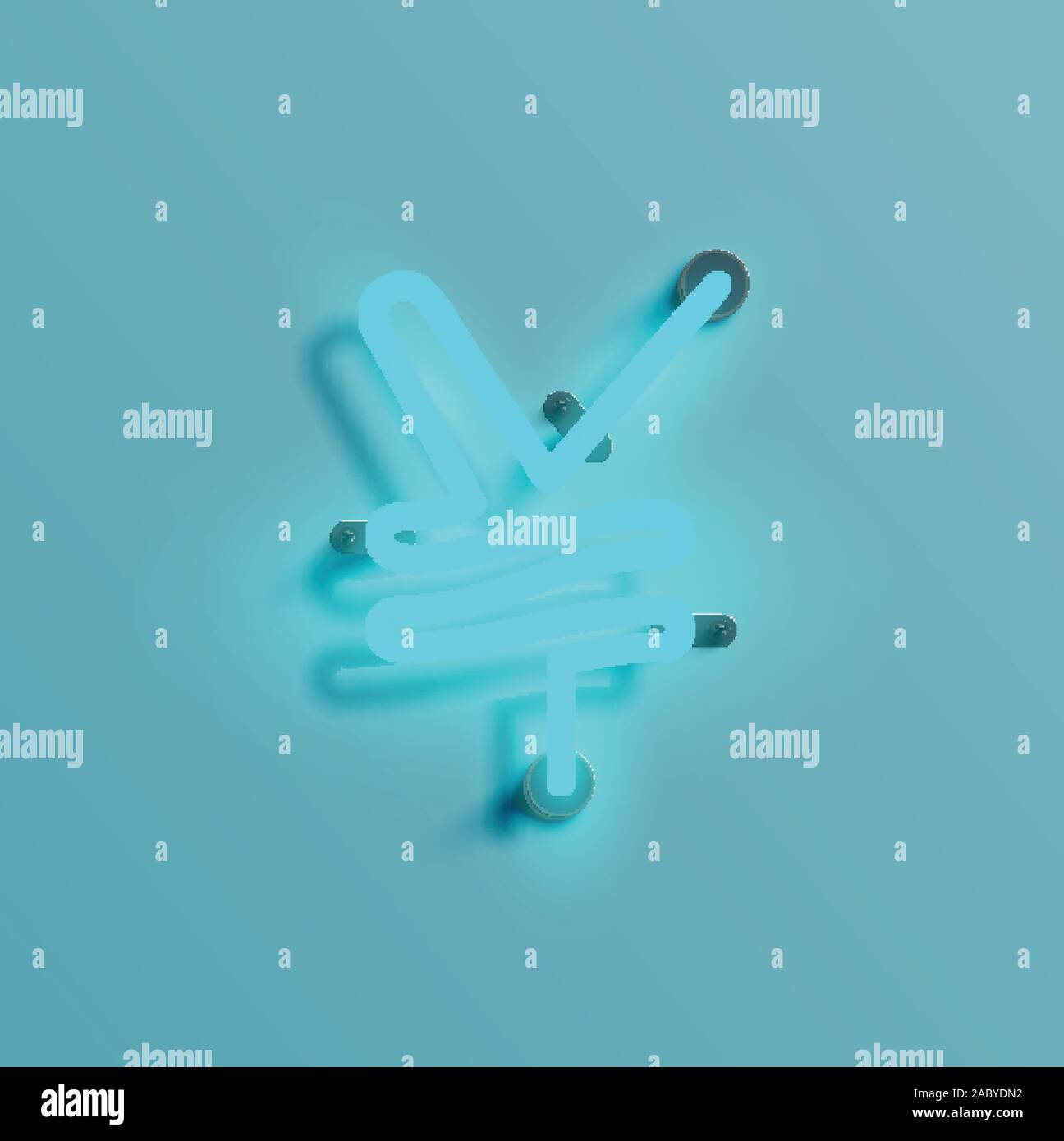 Realistic neon character from a typeset, vector Stock Vector Image ...