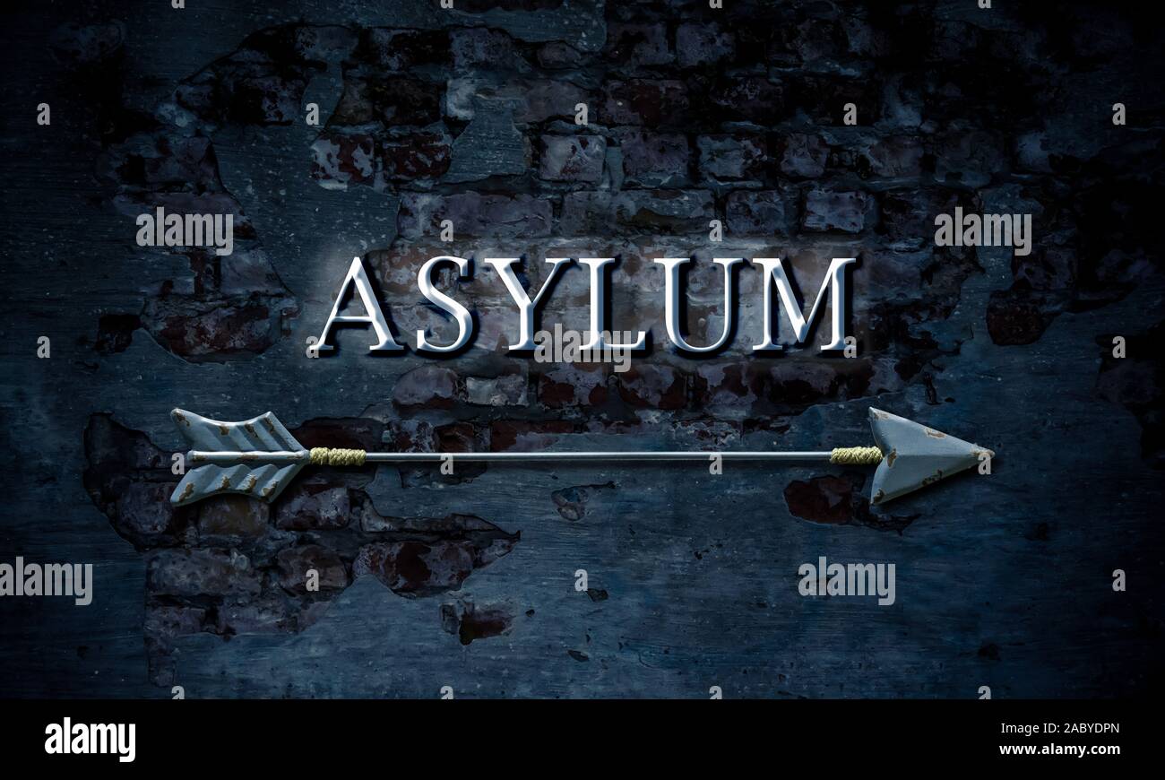 Street Sign the Direction Way to Asylum Stock Photo - Alamy