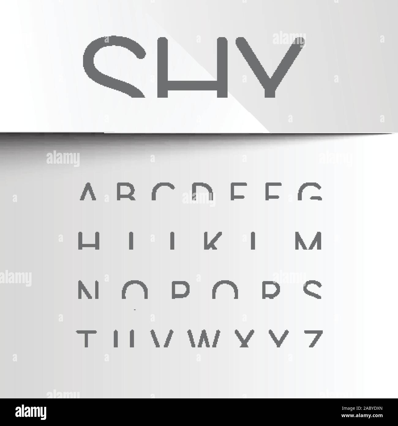 Shy font with only the top of the characters, vector Stock Vector Image ...