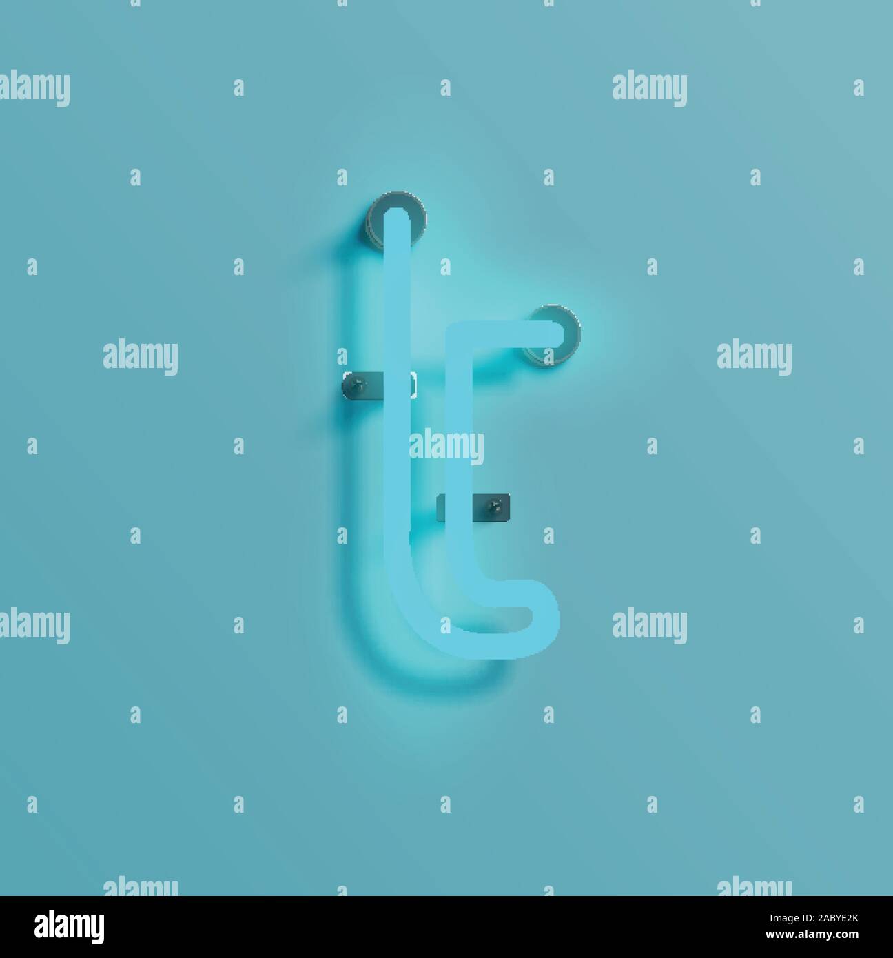 Realistic neon character from a typeset, vector Stock Vector Image ...