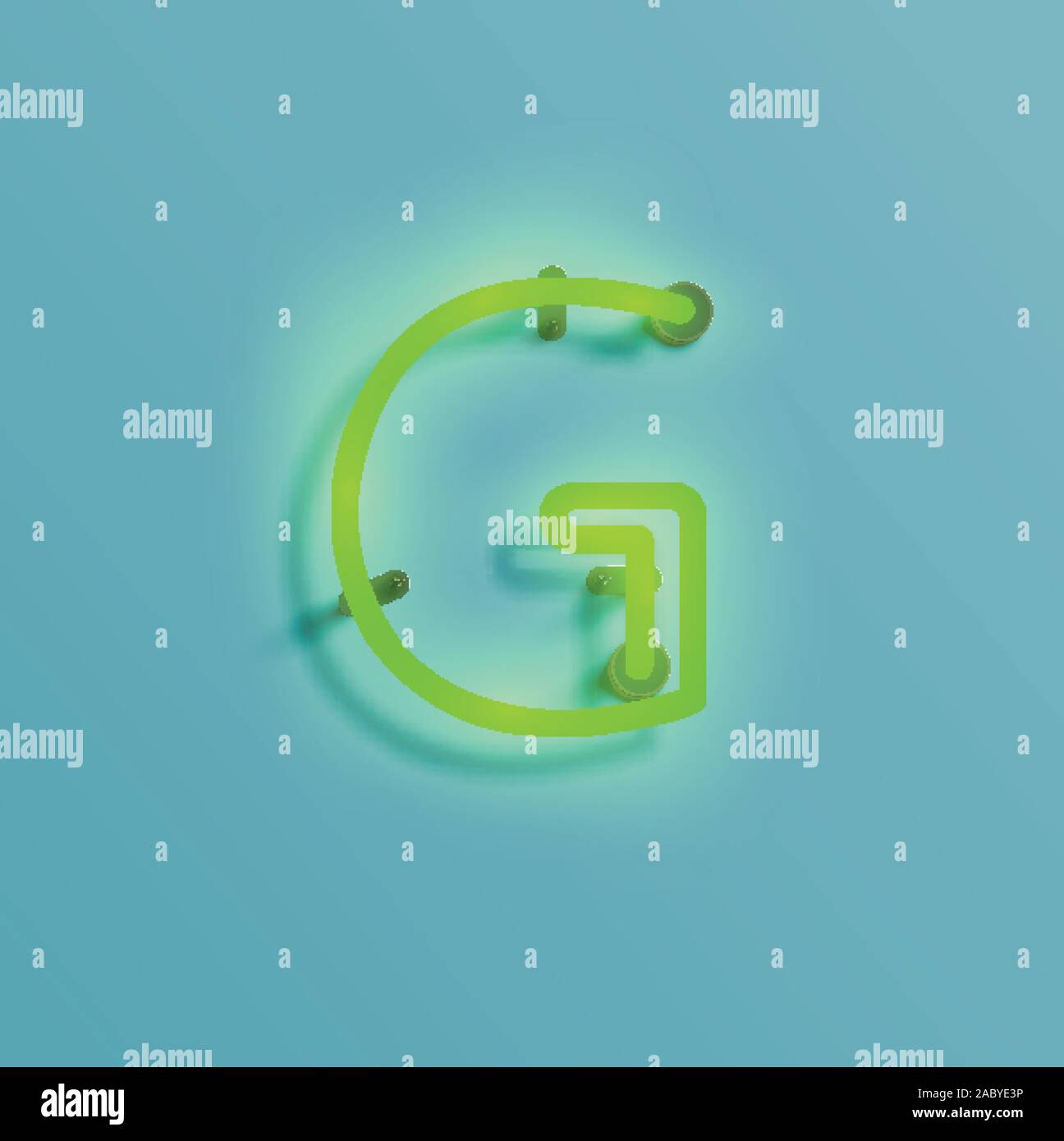 Realistic neon character from a typeset, vector Stock Vector Image ...