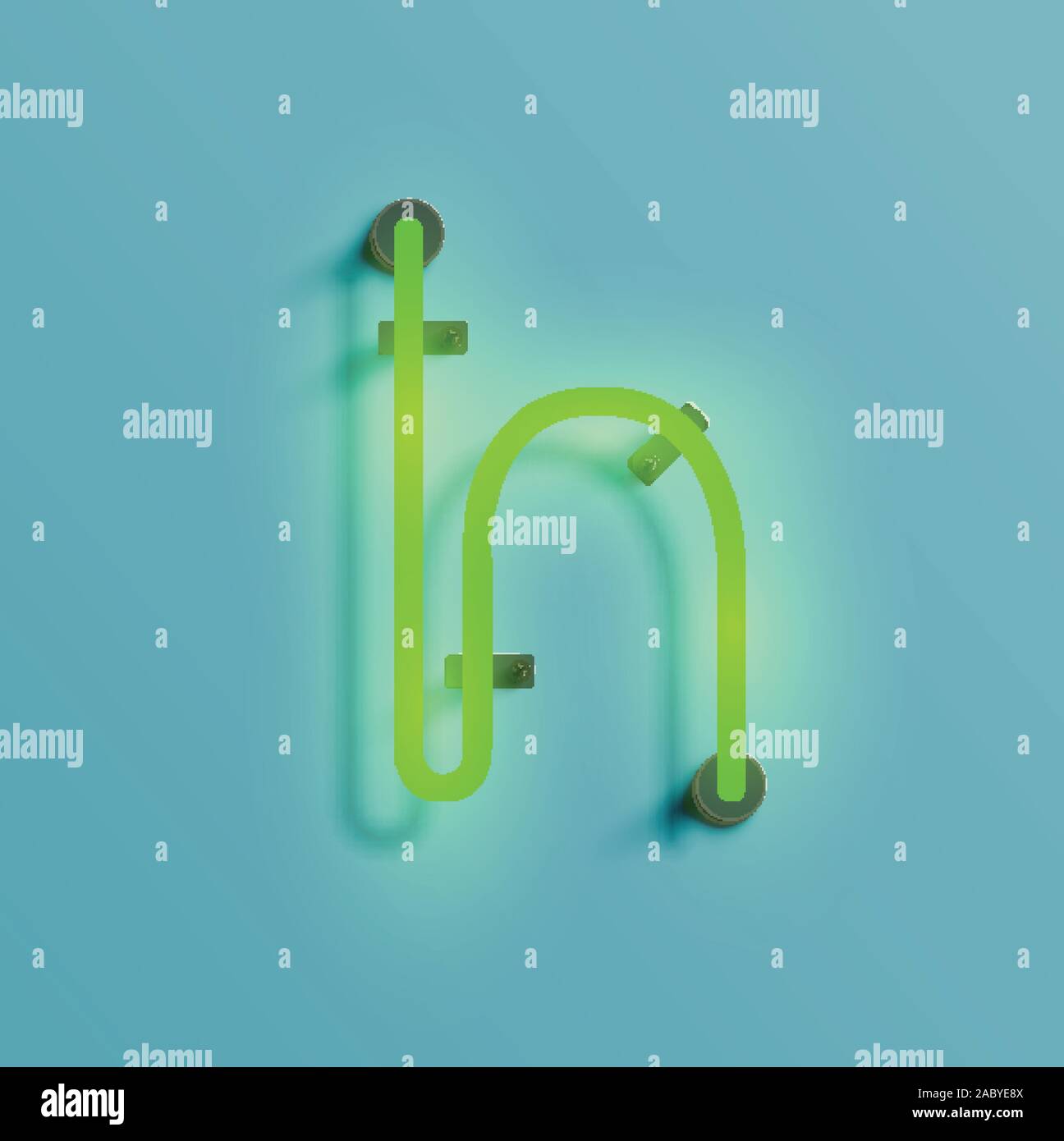 Realistic neon character from a typeset, vector Stock Vector Image ...