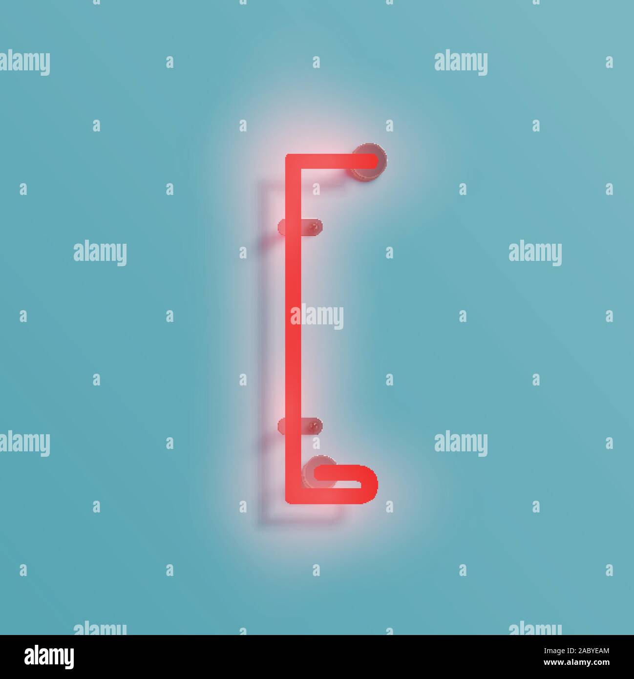 Realistic neon character from a typeset, vector Stock Vector Image ...