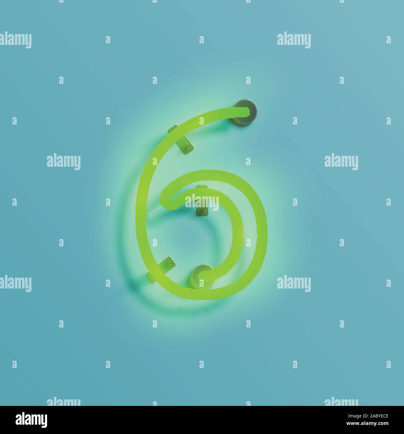 Realistic neon character from a typeset, vector Stock Vector Image ...