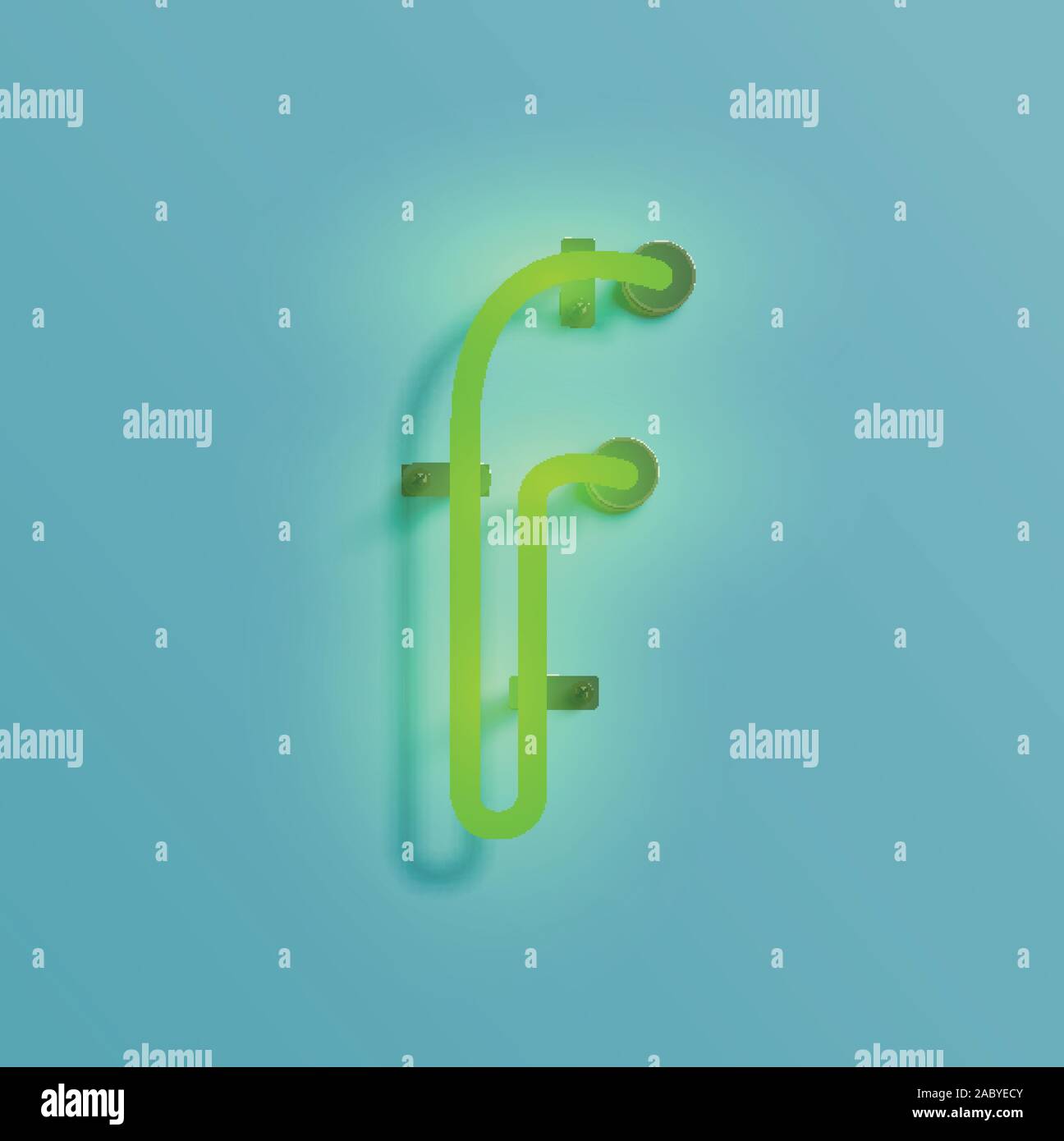 Realistic neon character from a typeset, vector Stock Vector Image ...