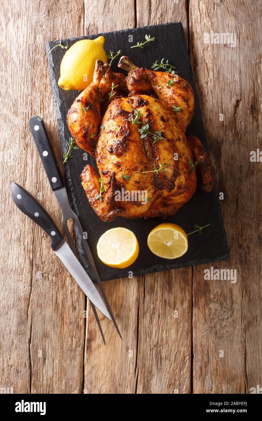 Top view rotisserie chicken hi-res stock photography and images - Alamy