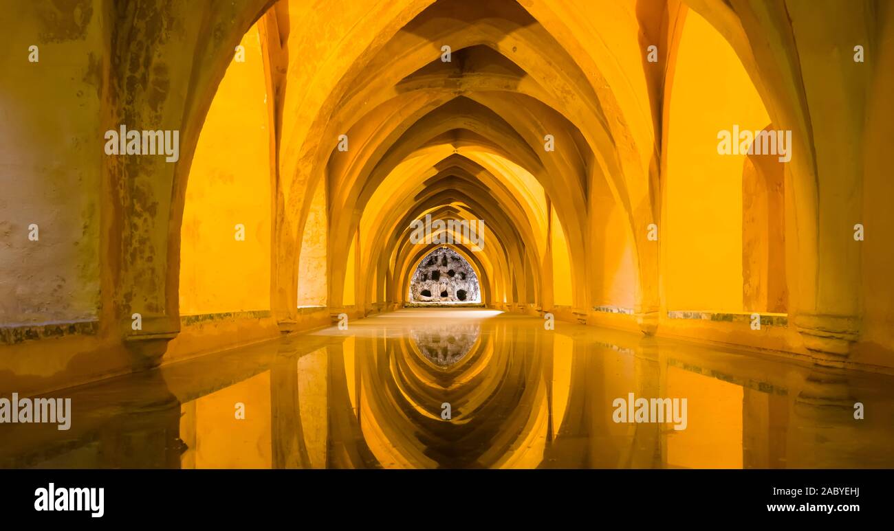 The baths at the Real Alcazar de Sevilla, The Royal Alcázar of Seville ...