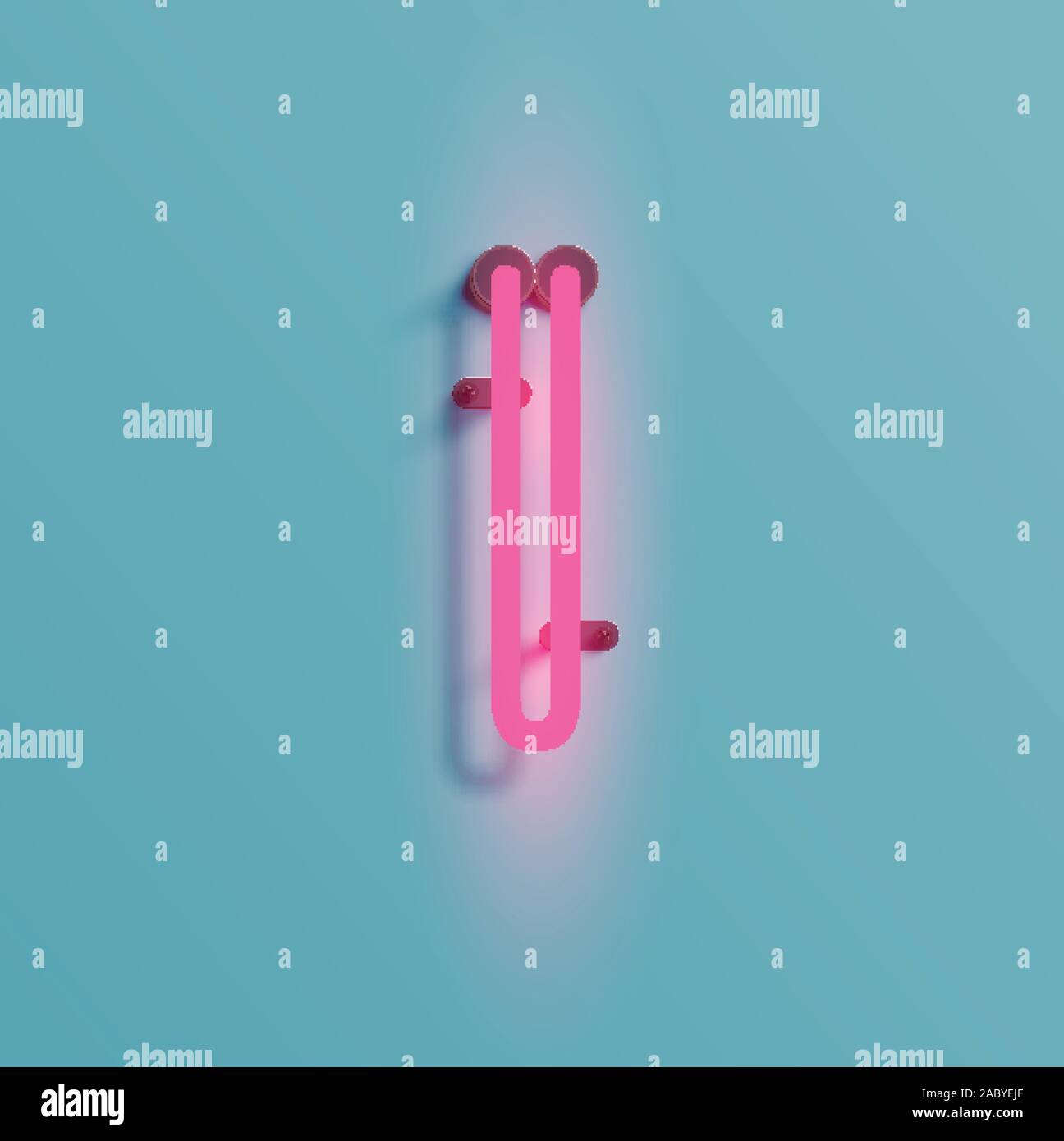 Realistic neon character from a typeset, vector Stock Vector Image ...