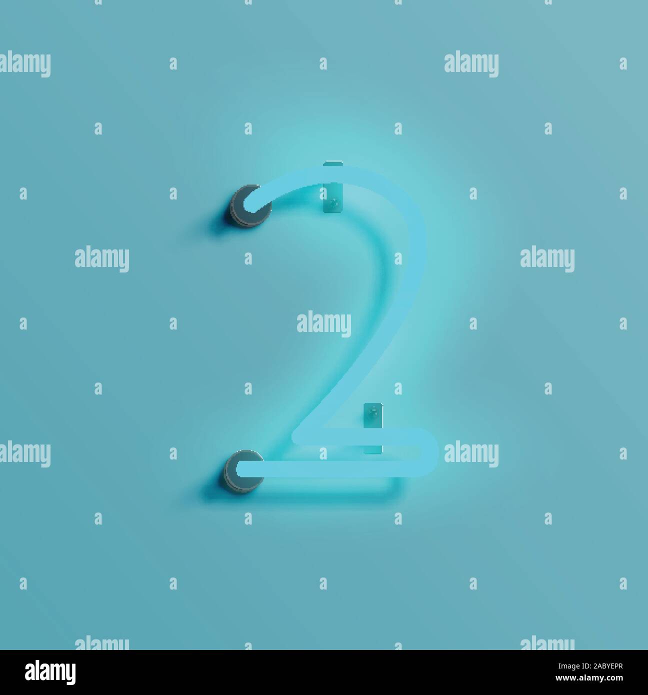 Realistic neon character from a typeset, vector Stock Vector Image ...