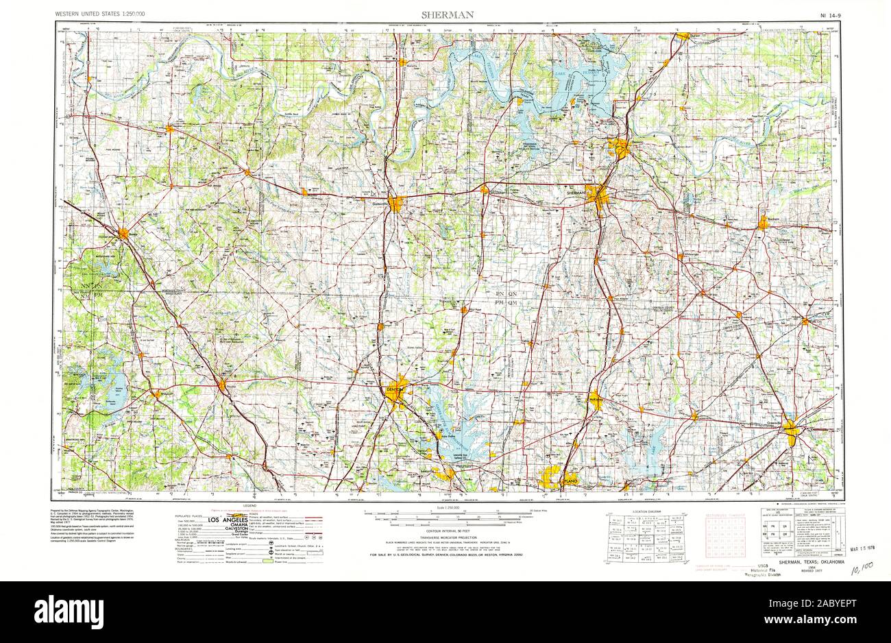 Map of sherman Cut Out Stock Images & Pictures - Alamy