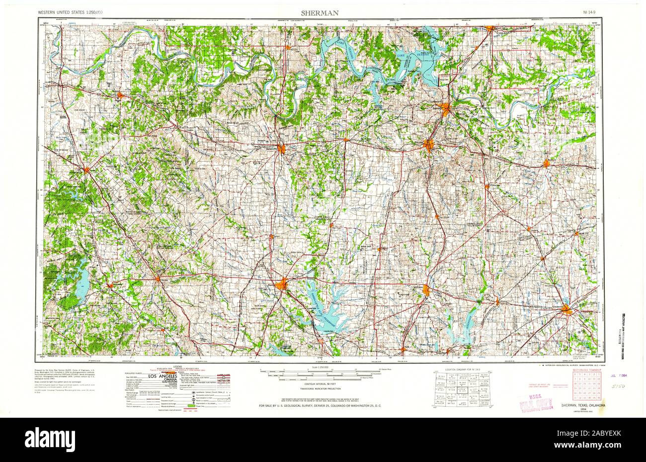 Map of sherman Cut Out Stock Images & Pictures - Alamy