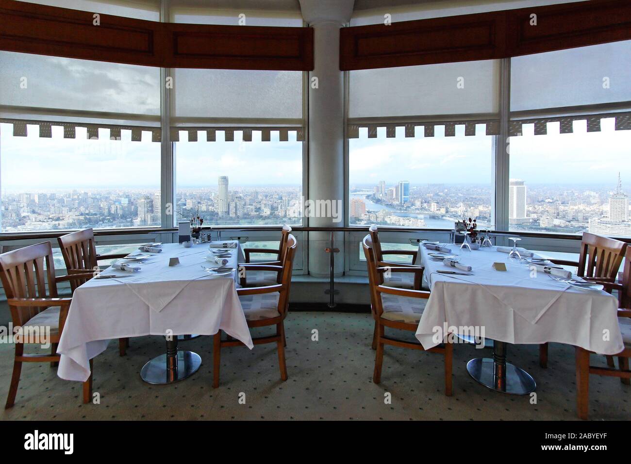 Restaurant at the top of tower in Cairo Stock Photo - Alamy