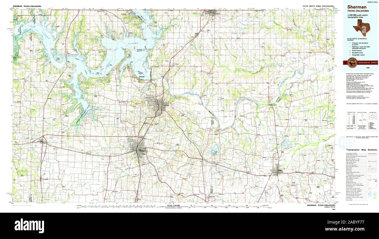 Map of sherman Cut Out Stock Images & Pictures - Alamy