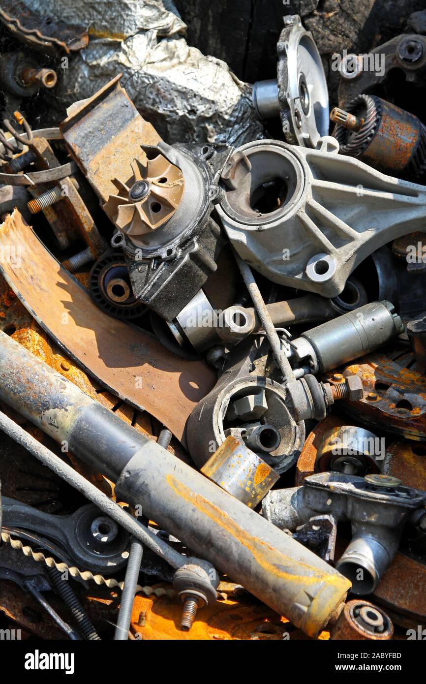Big pile of scrap metal for recycle Stock Photo - Alamy