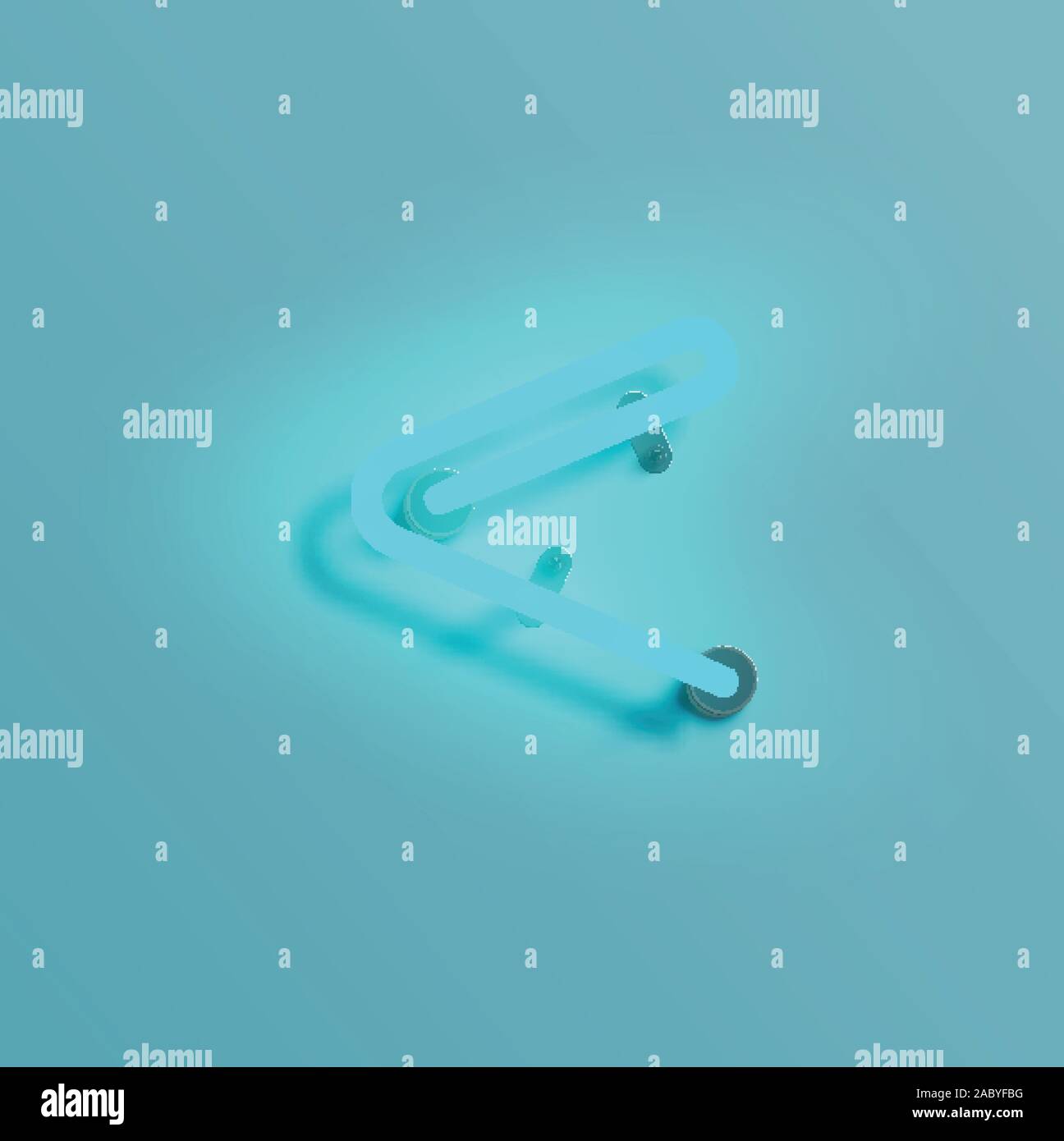 Realistic neon character from a typeset, vector Stock Vector Image ...