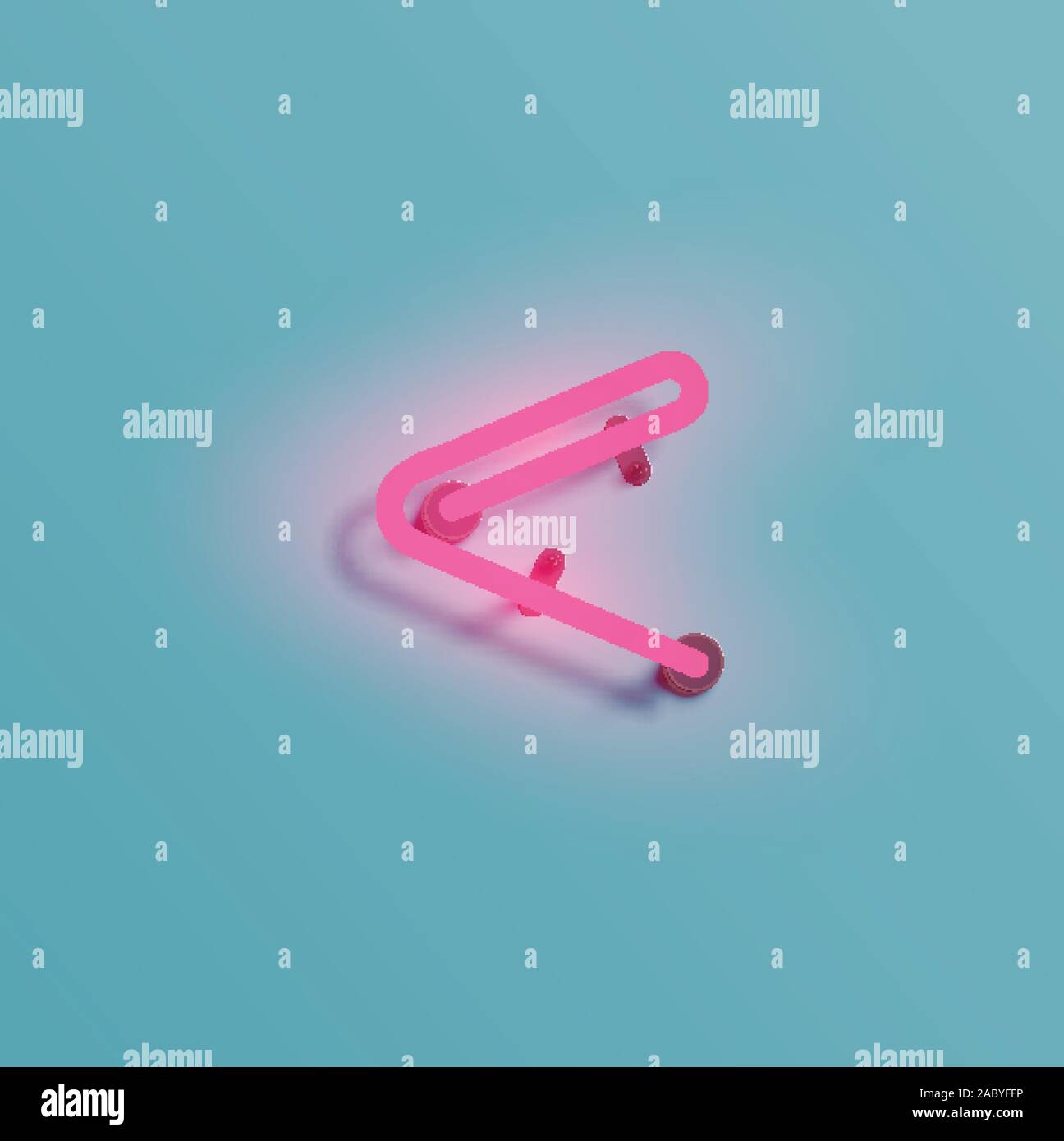 Realistic neon character from a typeset, vector Stock Vector Image ...