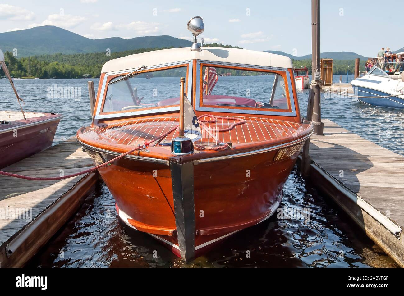 Wooden boat pier on summer hi-res stock photography and images - Alamy
