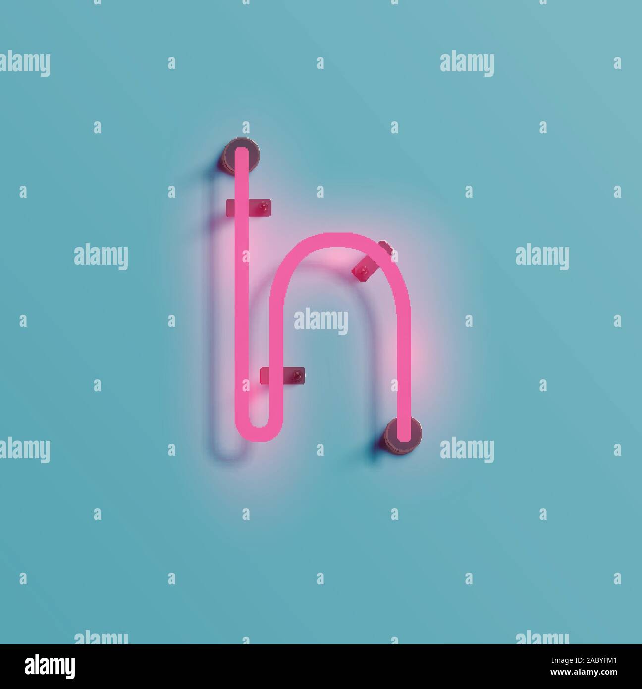 Realistic neon character from a typeset, vector Stock Vector Image ...
